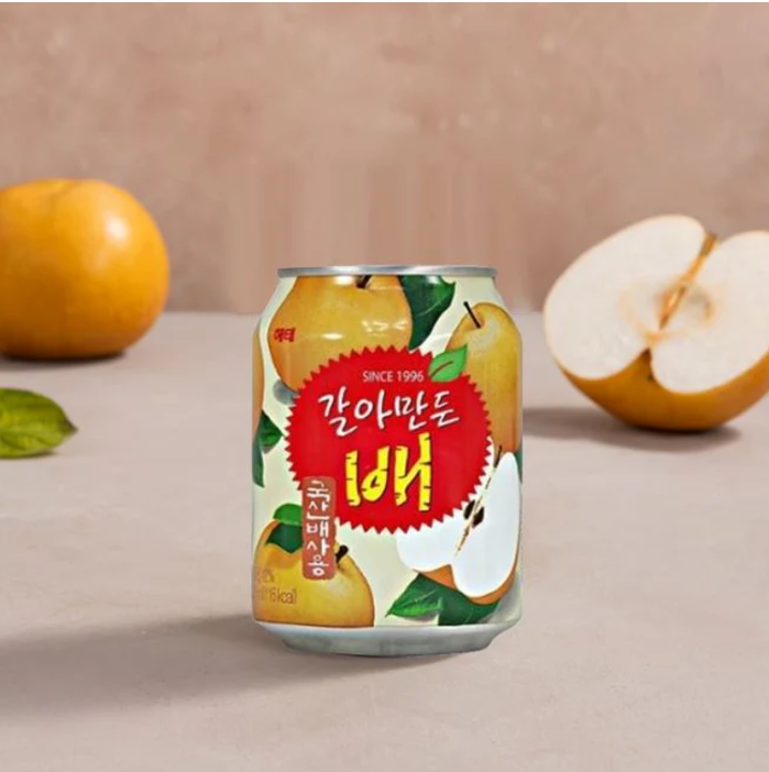 [Haitai] Crushed Pear 238ml 해태 갈아만든 배 캔 – Koryo Mart (K-Market) Singapore