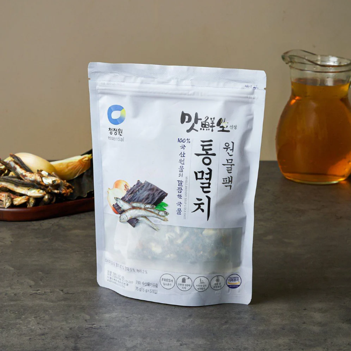 [CJW] Whole Anchovy Pack for Broth 75g (청정원 맛선생 통멸치 원물팩) – Koryo Mart ...