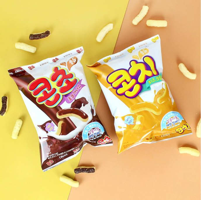 [Crown] Corn Cho Snack (Cheese & Ganache Choco) 66g 크라운 콘초 콘치 – Koryo ...