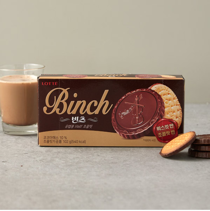 [Lotte] Binch Crispy Biscuit Covered with chocolate 102g 롯데 빈츠 – Koryo ...