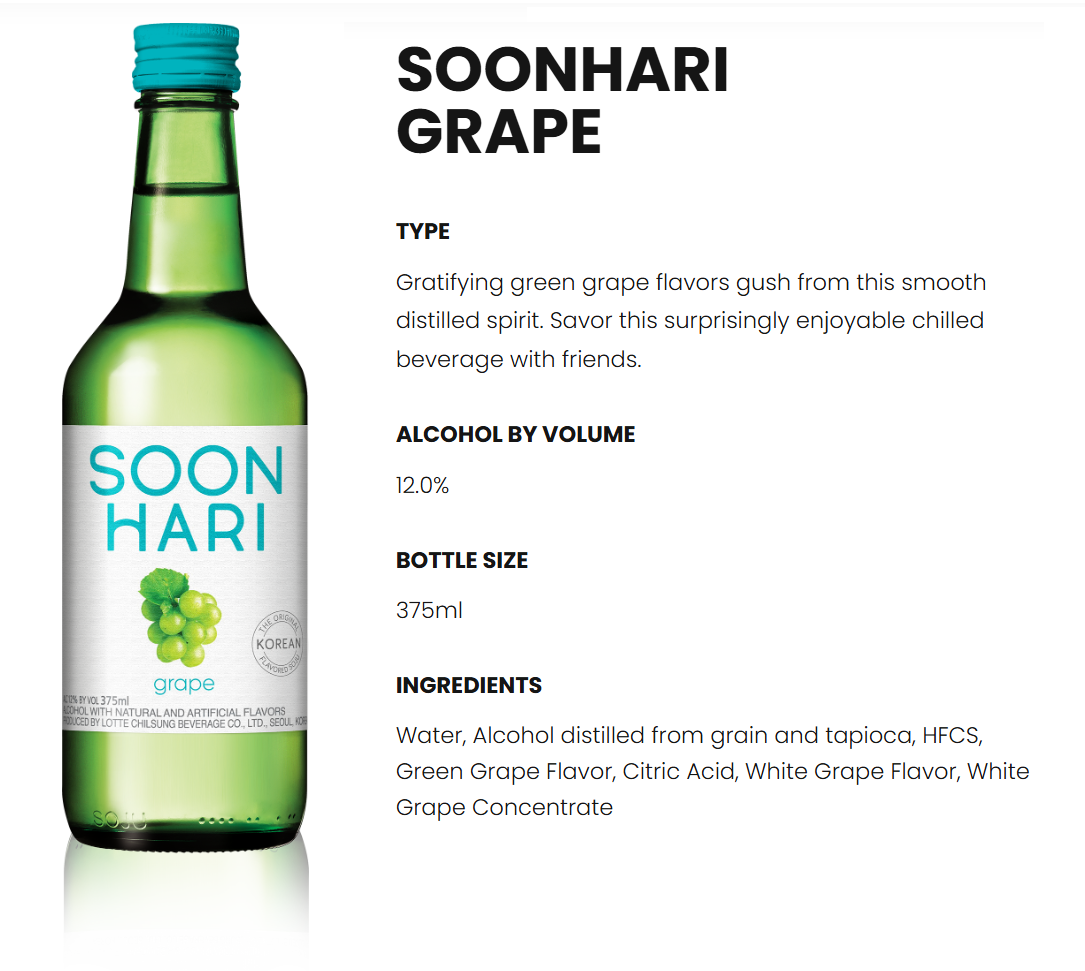 [Lotte] Liquor Chum Churum Grape Soju 360ml / 12% 순하리 포도 (소주) – Koryo ...