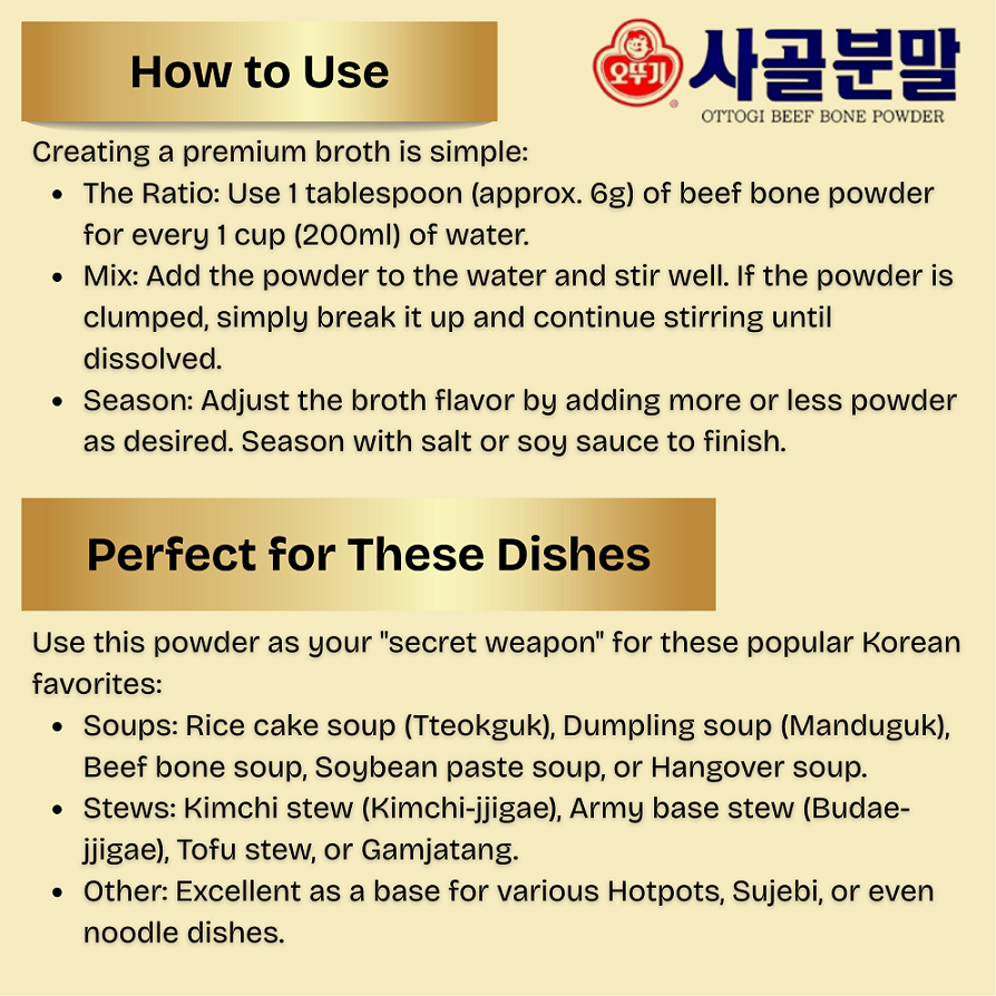 [Ottogi] Beef Bone Powder (500g) 오뚜기 사골 분말 – Koryo Mart (K-Market ...