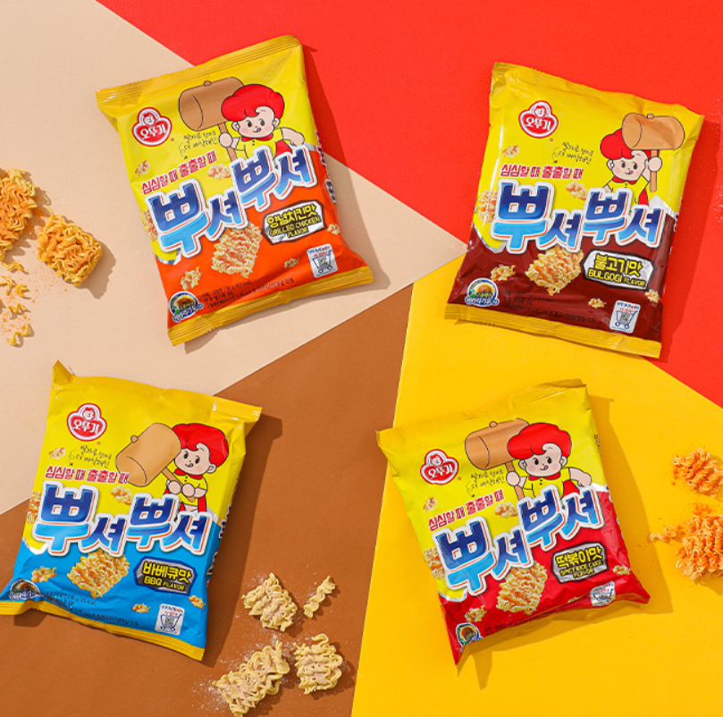 [Ottogi] Ppushu Ppushu Ramen Noodle Snack 90g 오뚜기 뿌셔뿌셔 – Koryo Mart (K ...
