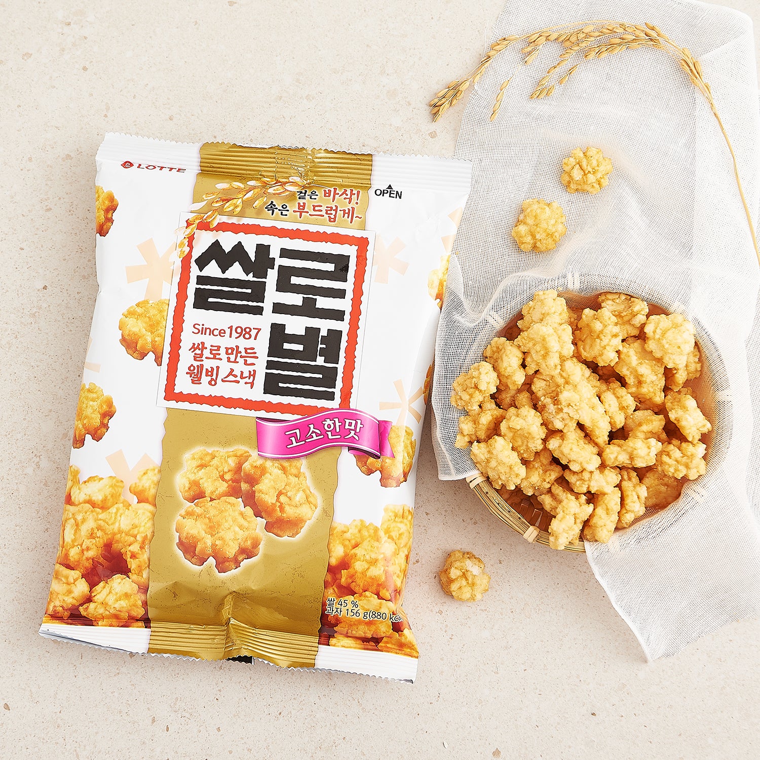 [Lotte] Rice Snack 78g 롯데 쌀로별 고소한맛 – Koryo Mart (K-Market) Singapore